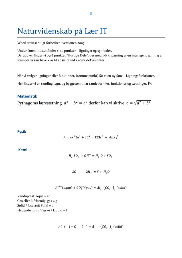 Kemiske Formler | DOCX