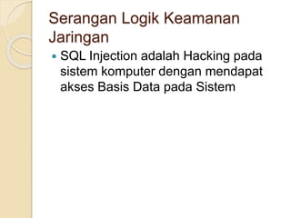 Dasar Keamanan Jaringan Komputer | PPTX