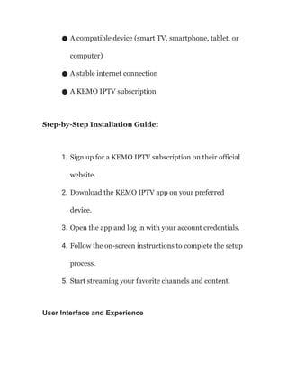 KEMO IPTV_ The Ultimate Guide for Users.docx