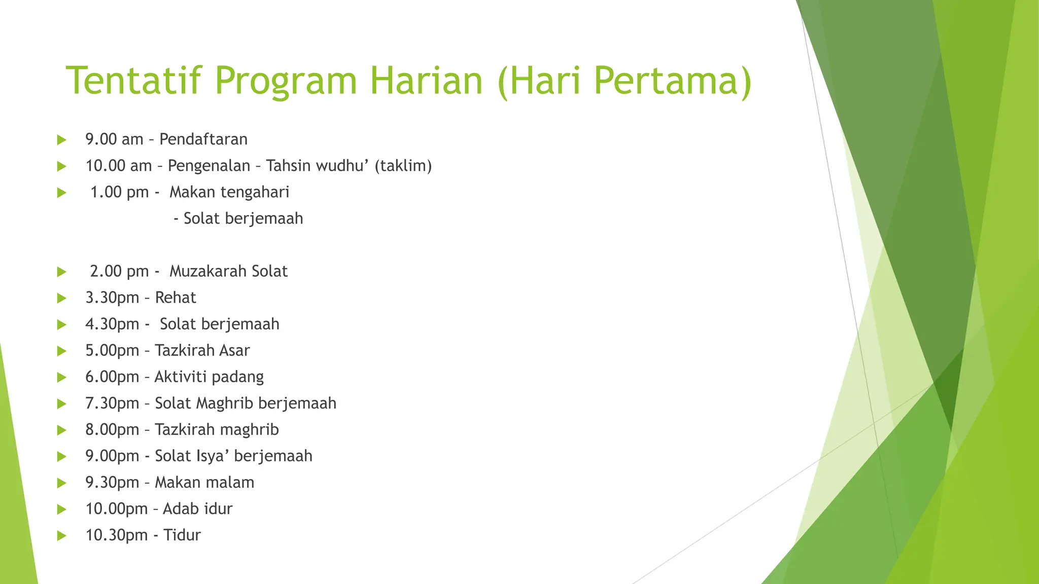 contoh proposal kem smat solat untuk program surau | PPT