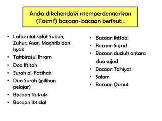 KEM DAKWAH 004 KEM TASMIK BACAAN SOLAT - BAHAN EDARAN | PDF