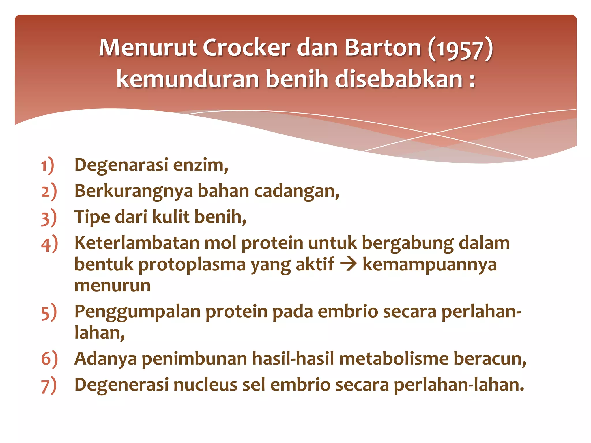 Kemunduran benih (materi analisis mutu benih) | PPSX