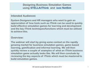 Designing Business Simulation Games using STELLA®, iThink® and isee ...