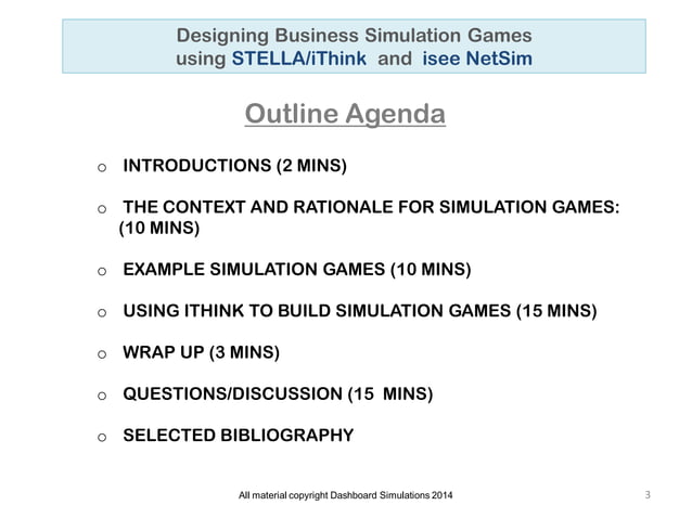 Designing Business Simulation Games using STELLA®, iThink® and isee ...