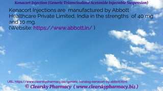 Kenacort Injection by Abbott(Generic Triamcinolone Acetonide Injectable ...