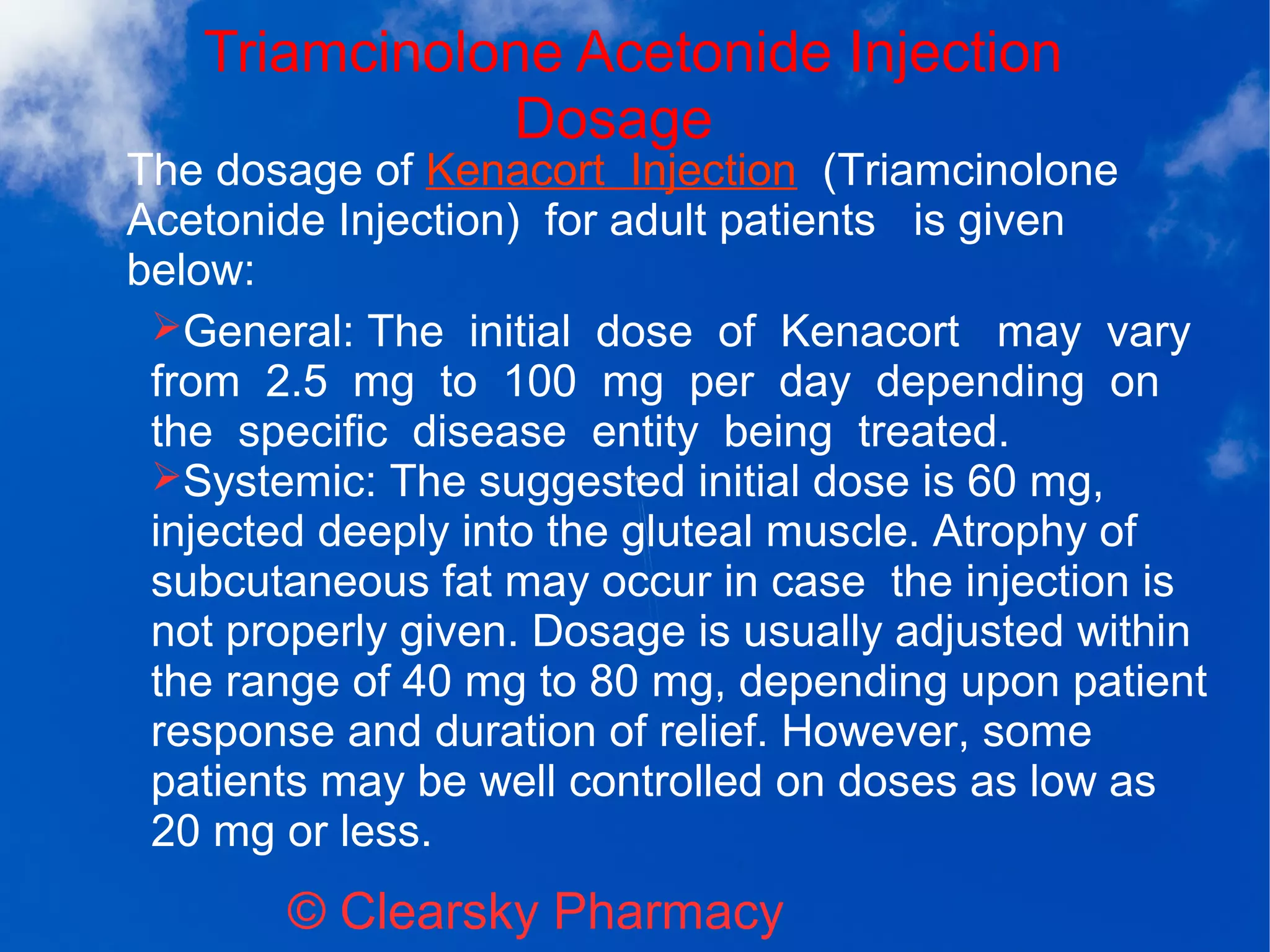 Kenacort (Triamcinolone Acetonide Injection) | ODP