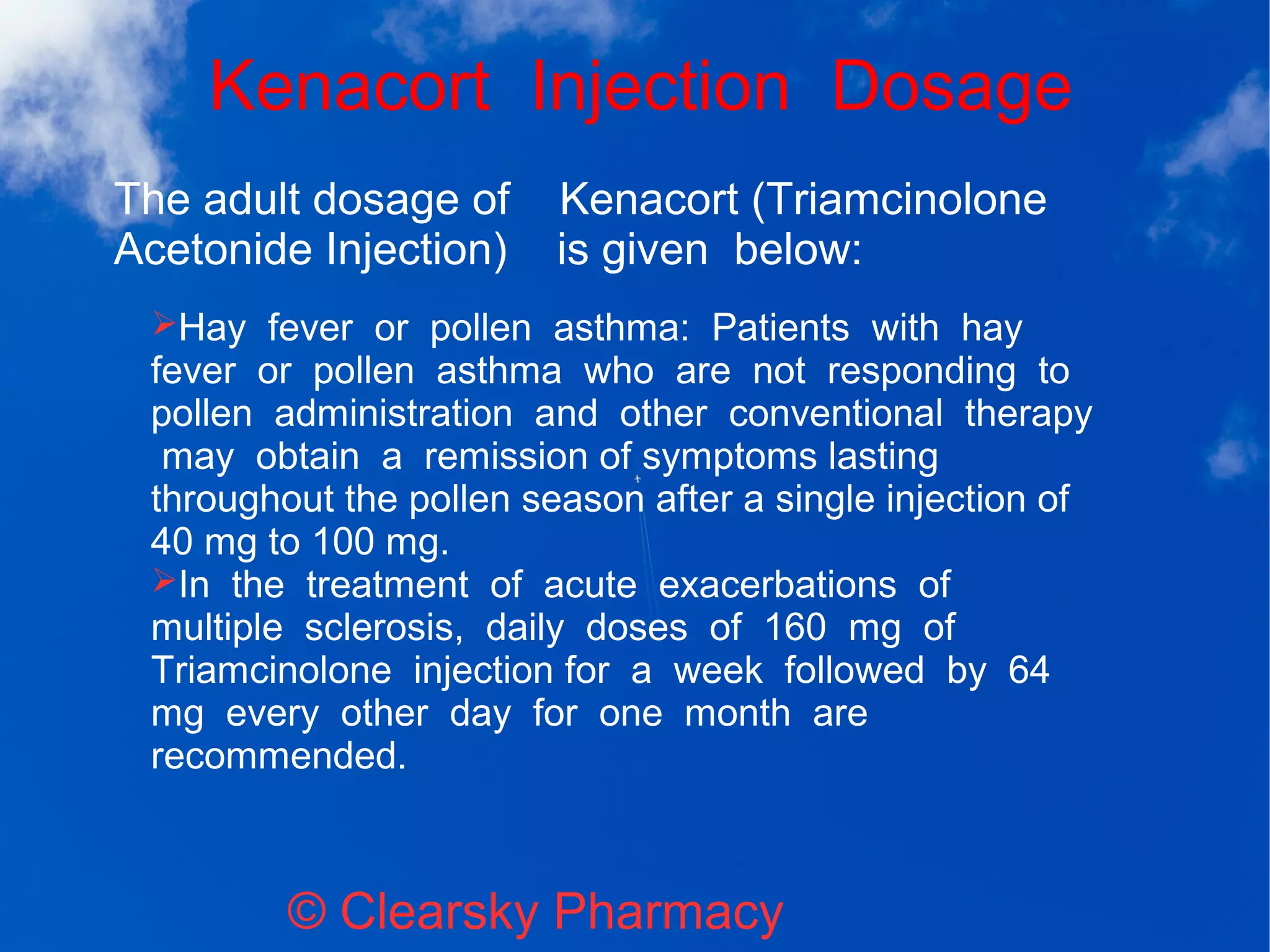 Kenacort (Triamcinolone Acetonide Injection) | ODP