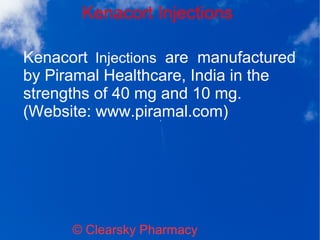Kenacort (Triamcinolone Acetonide Injection) | ODP