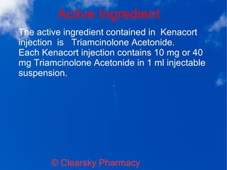 Kenacort (Triamcinolone Acetonide Injection) | ODP