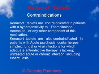 Kenacort 4 mg (Triamcinolone Acetonide Oral Tablets ) | ODP
