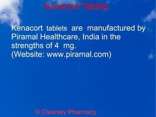 Kenacort 4 mg (Triamcinolone Acetonide Oral Tablets ) | ODP