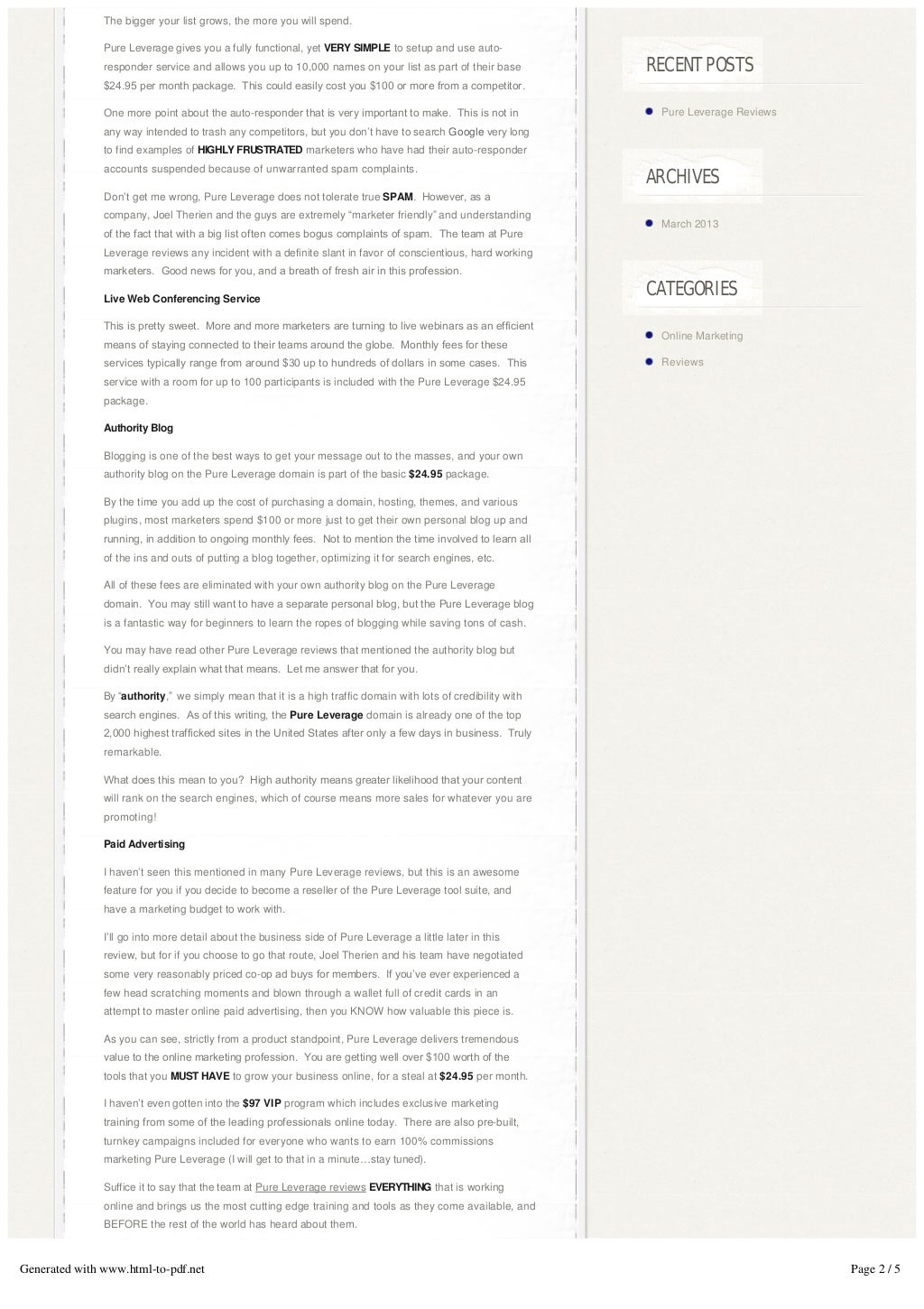 Pure Leverage Reviews