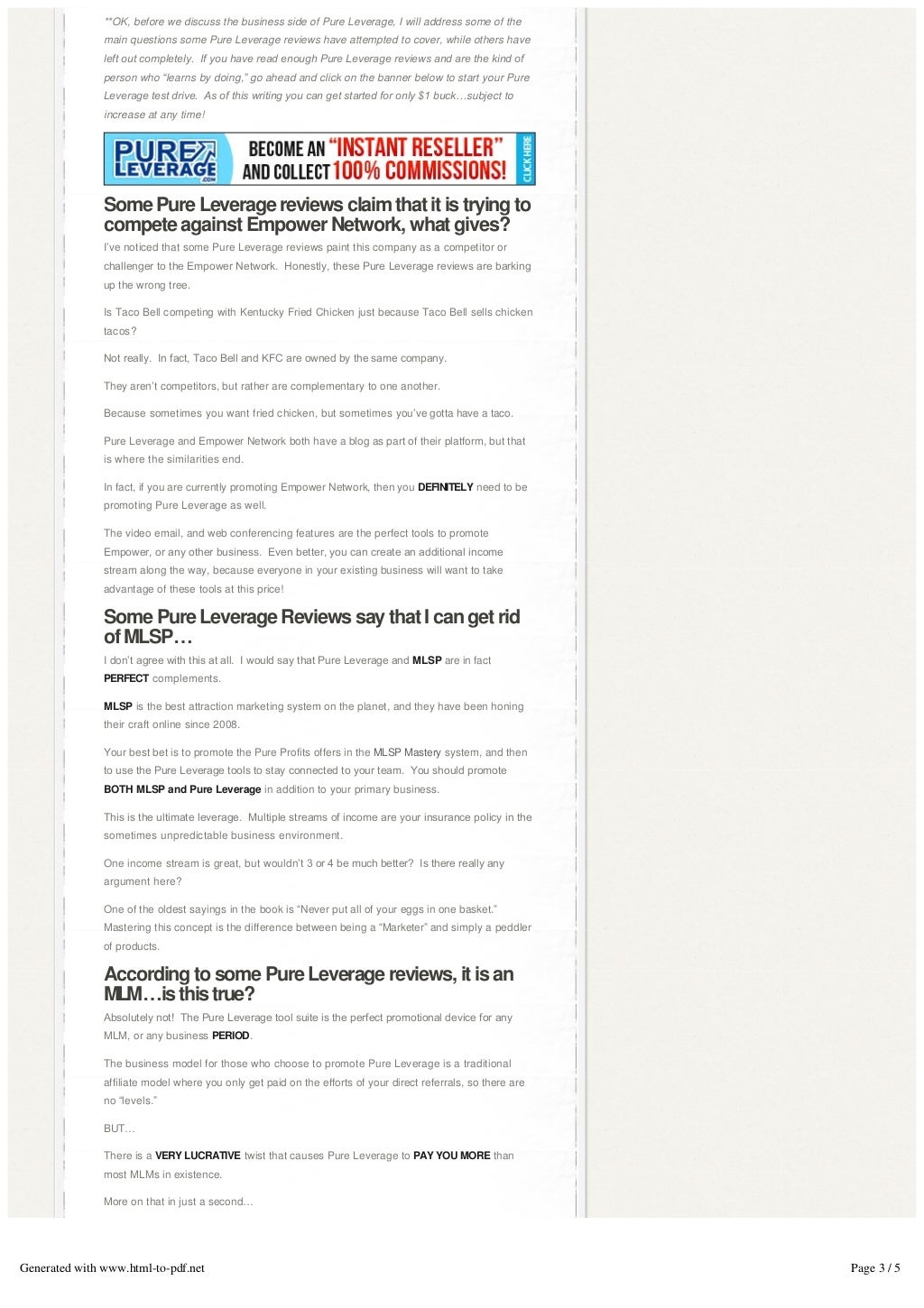 Pure Leverage Reviews