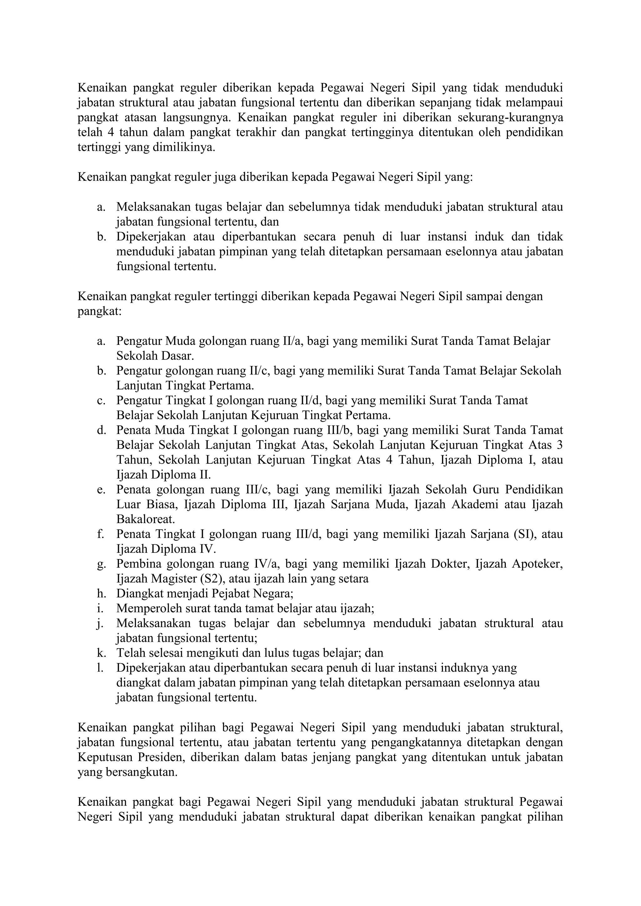 Kenaikan pangkat pns | DOCX