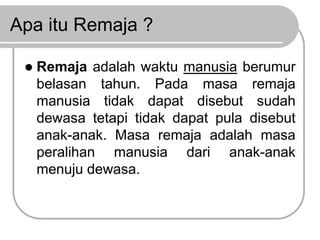 kenakalan remaja dan nafza untuk anak sekolah menengah pertama | PPT ...
