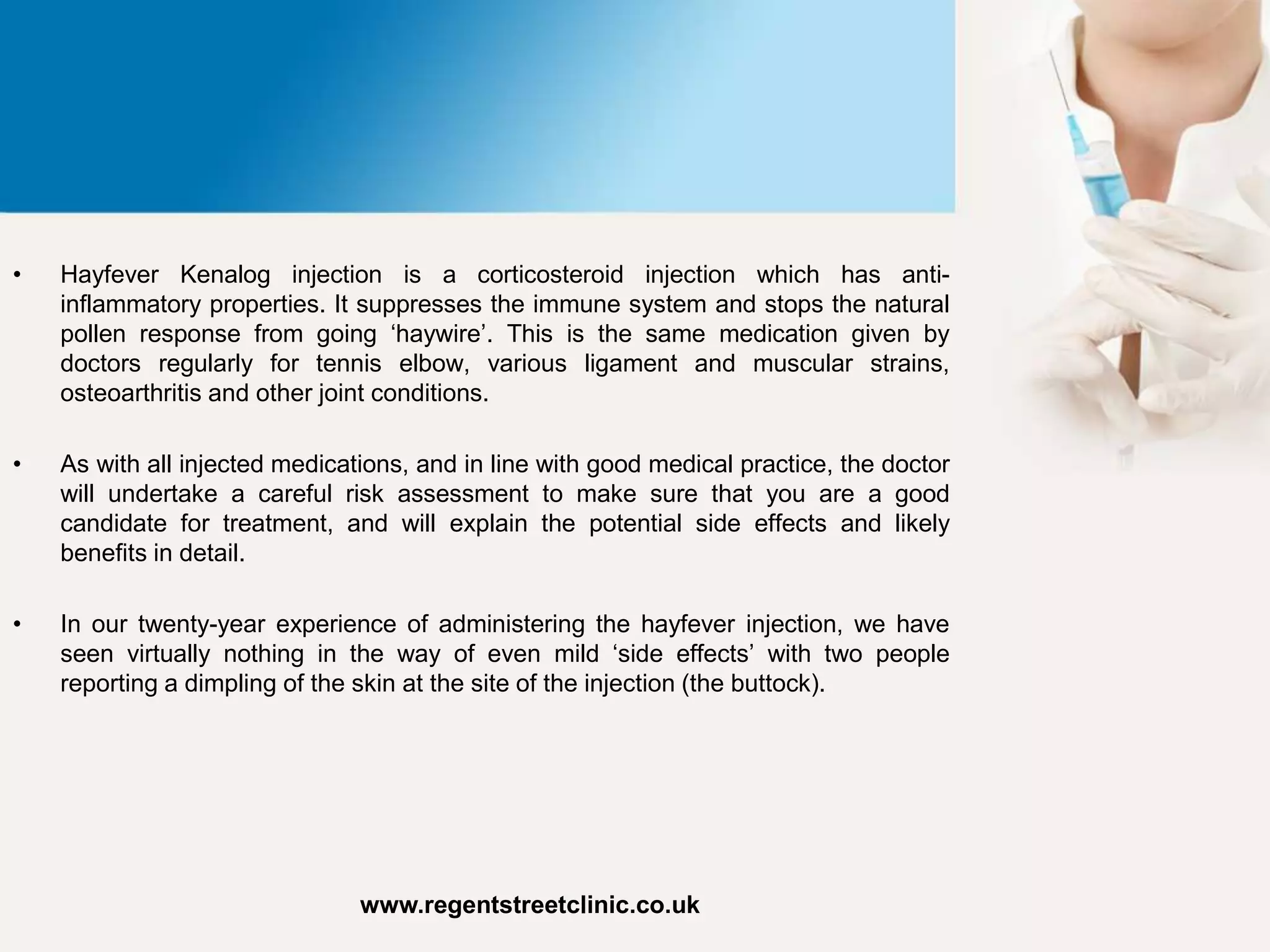 Kenalog Hay Fever Injection | PPTX | Allergies | Diseases and Conditions