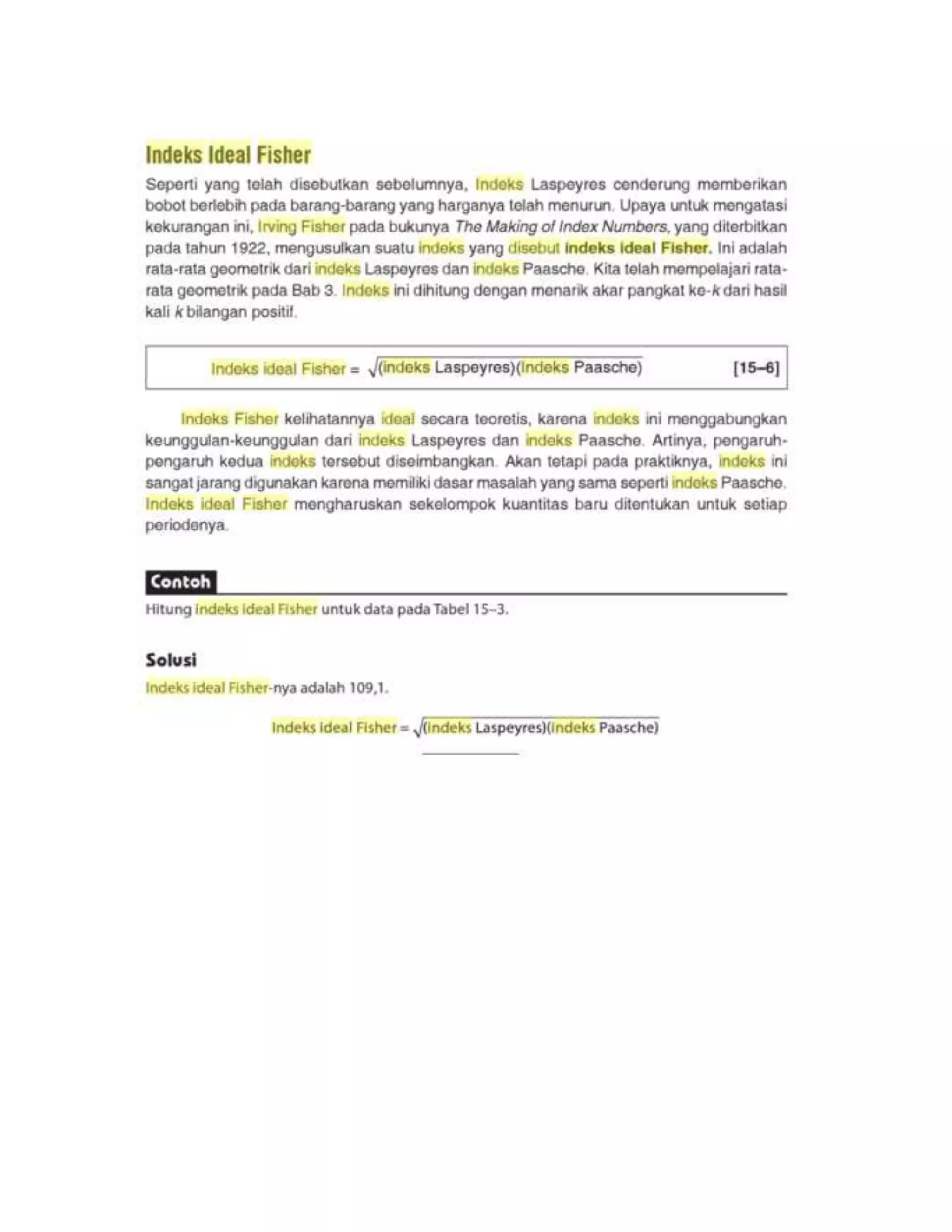 Kenapa indeks fisher disebut indeks ideal? | DOCX
