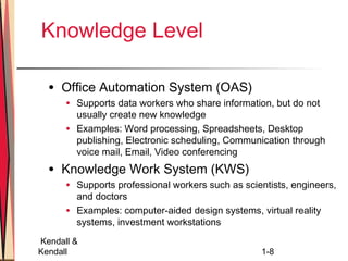Analisis dan Perancangan Sistem - 1 - Kendall7e ch01 | PPT