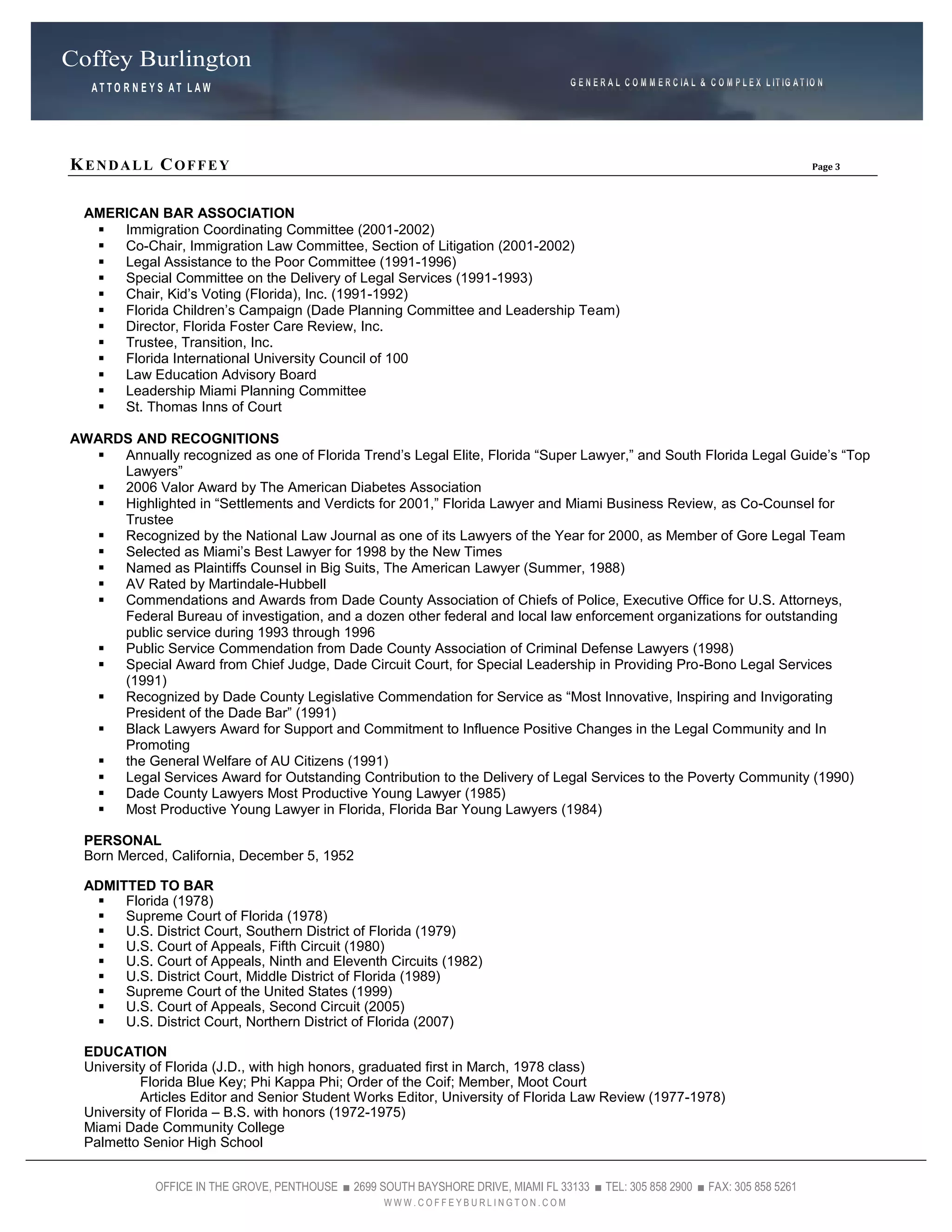 Kendall Coffey - Resume of Kendall Coffey | PDF