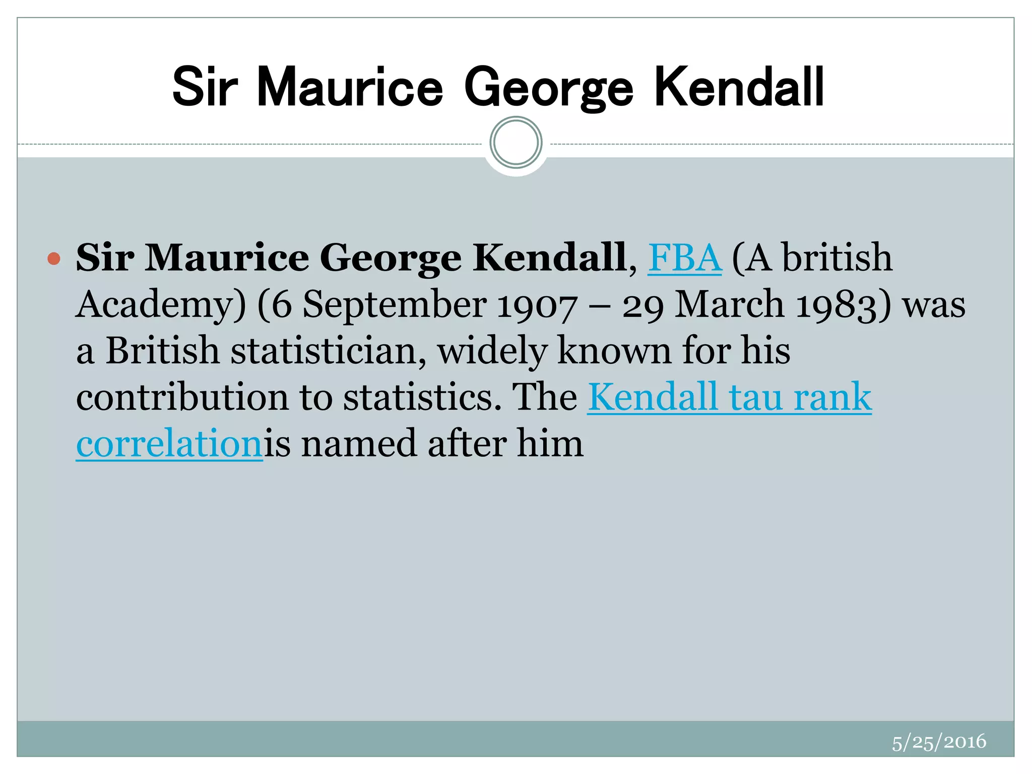 Kendall rank correlation | PPTX