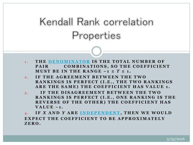 Kendall rank correlation | PPTX | Physics | Science
