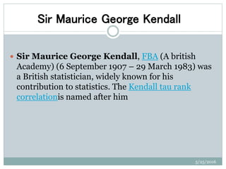 Kendall rank correlation | PPTX
