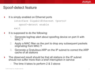 Kendel Avaya-Fabric connect - Demo Lab Guide – Spoof Detect & SLPP-6 | PPT