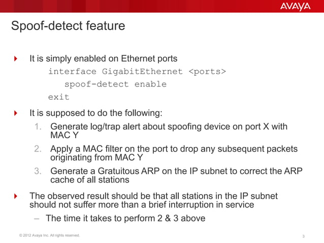 Kendel Avaya-Fabric connect - Demo Lab Guide – Spoof Detect & SLPP-6 | PPT