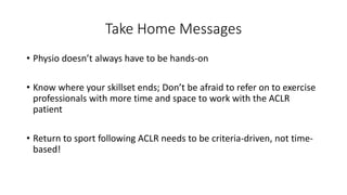 Case study: Revision ACLR rehab complicated by PFPS | PPTX