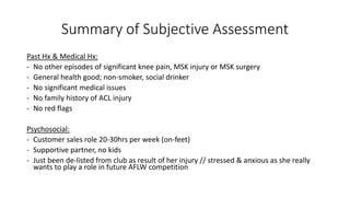 Case study: Revision ACLR rehab complicated by PFPS | PPTX
