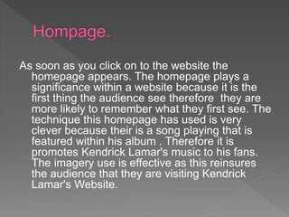 Kendrick lamar’s websites | PPTX