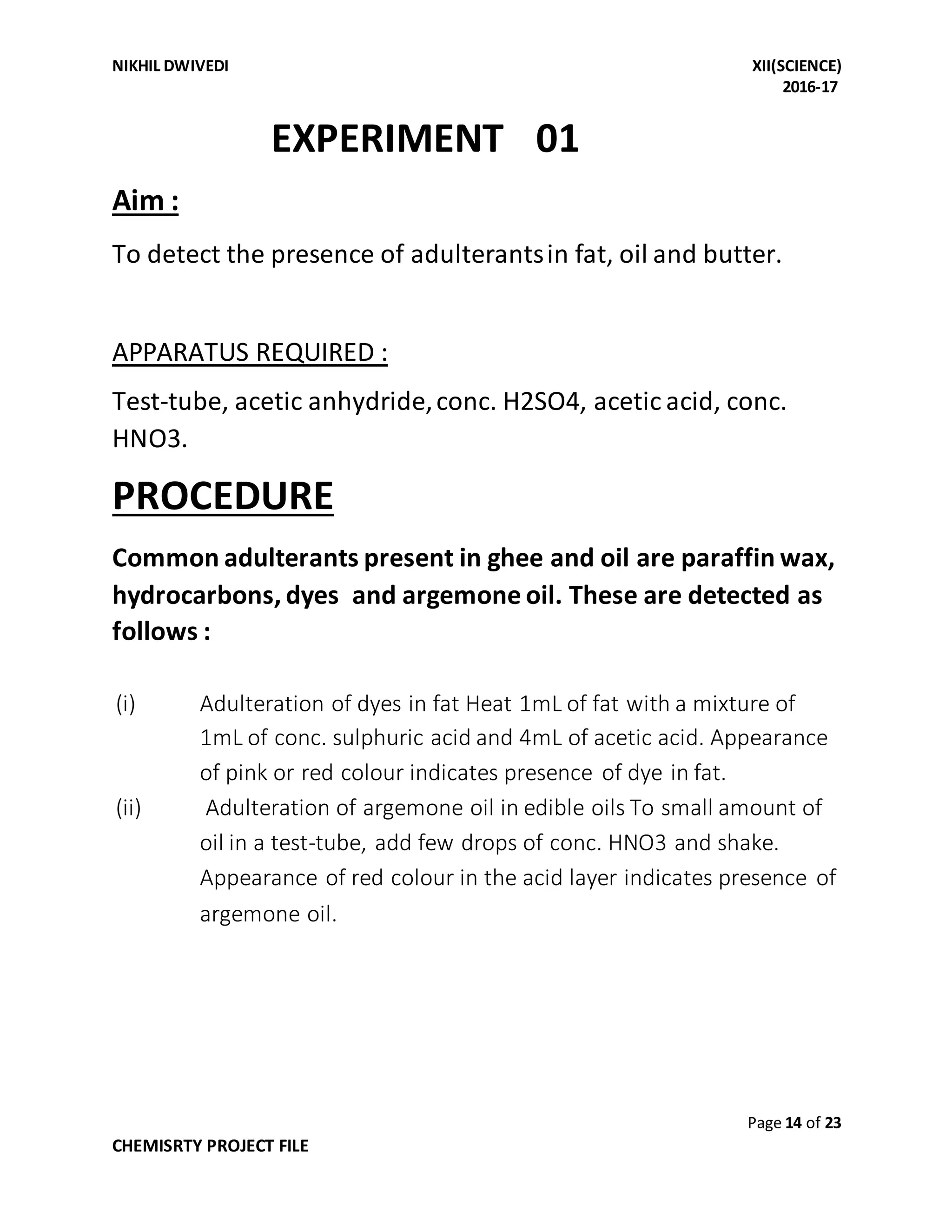 cbse class 12th, chemistry investigatory project | DOCX