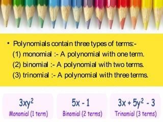 polynomials class 9th | PPT