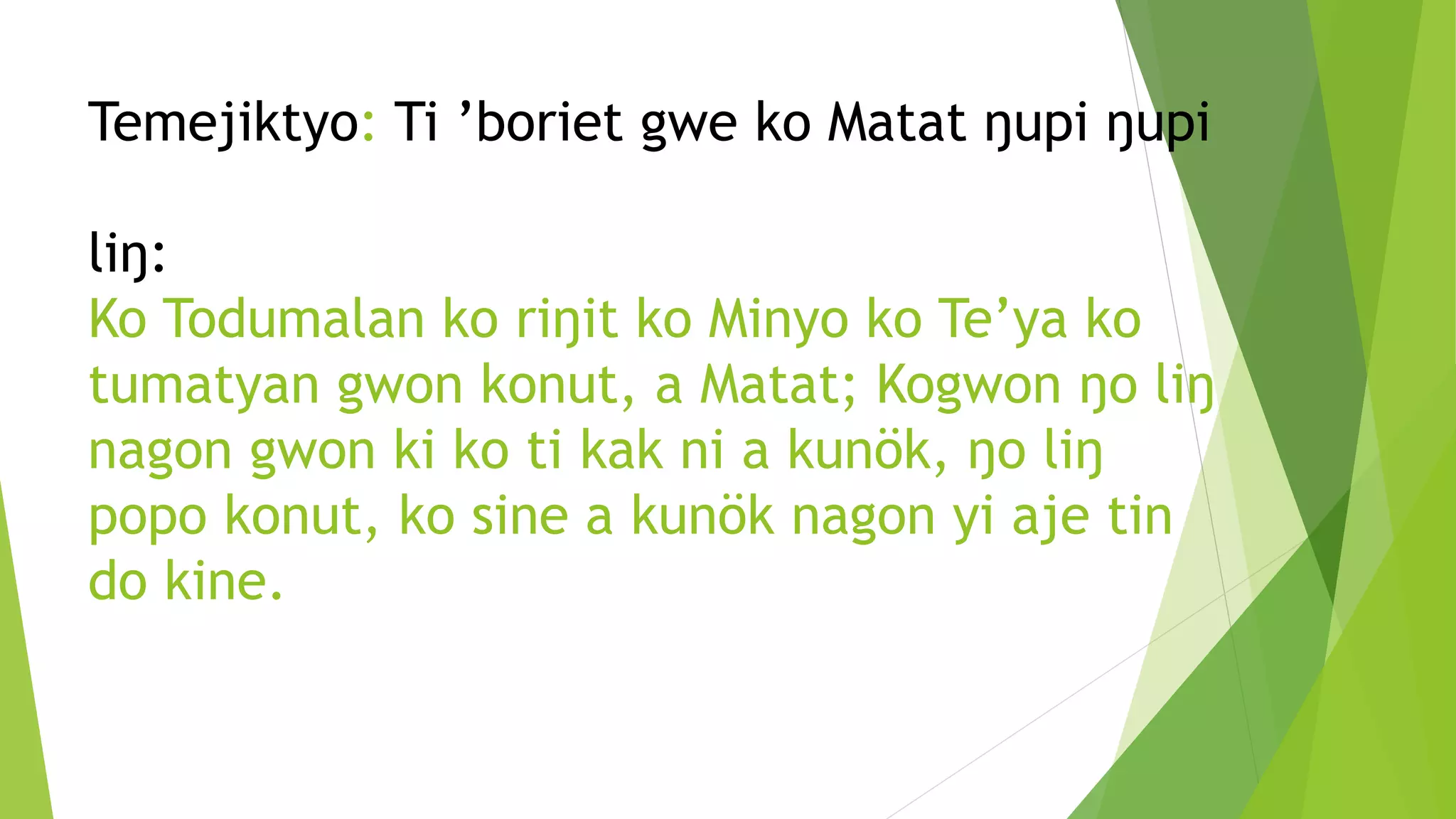 Kendya na bibilia ko rukesi kanyit | PPTX