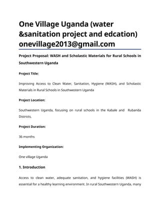 water and sanitation project among schools and communities | DOCX