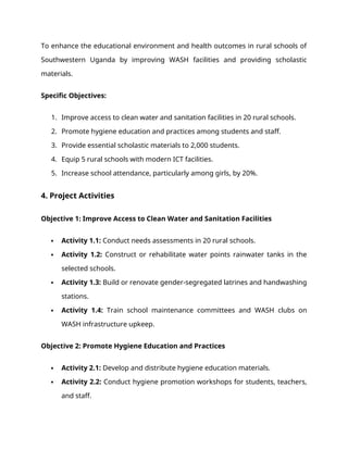 water and sanitation project among schools and communities | DOCX