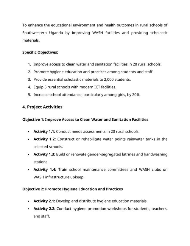 water and sanitation project among schools and communities | PDF
