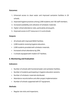 water and sanitation project among schools and communities | DOCX