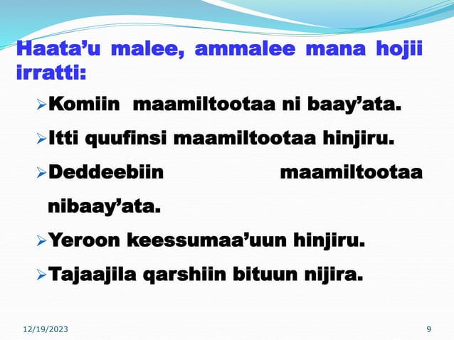 Kenna Tajaajilaa maamiltotaa mootumma.ppt