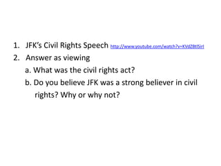 Kennedy and lewis primary document activity | PPTX | Civic affairs ...