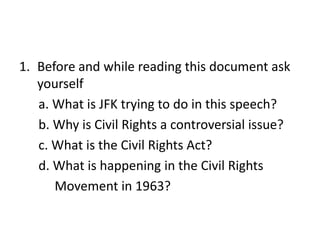 Kennedy and lewis primary document activity | PPTX | Civic affairs ...