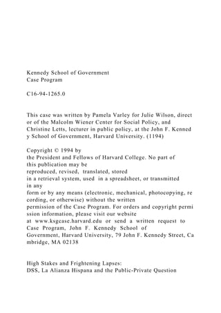 Kennedy School of Government Case Program C16‐94‐126.docx