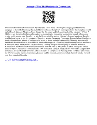 Kennedy Won The Democratic Convention | PDF