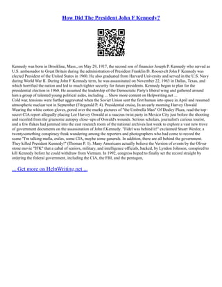 Kennedy Won The Democratic Convention | PDF