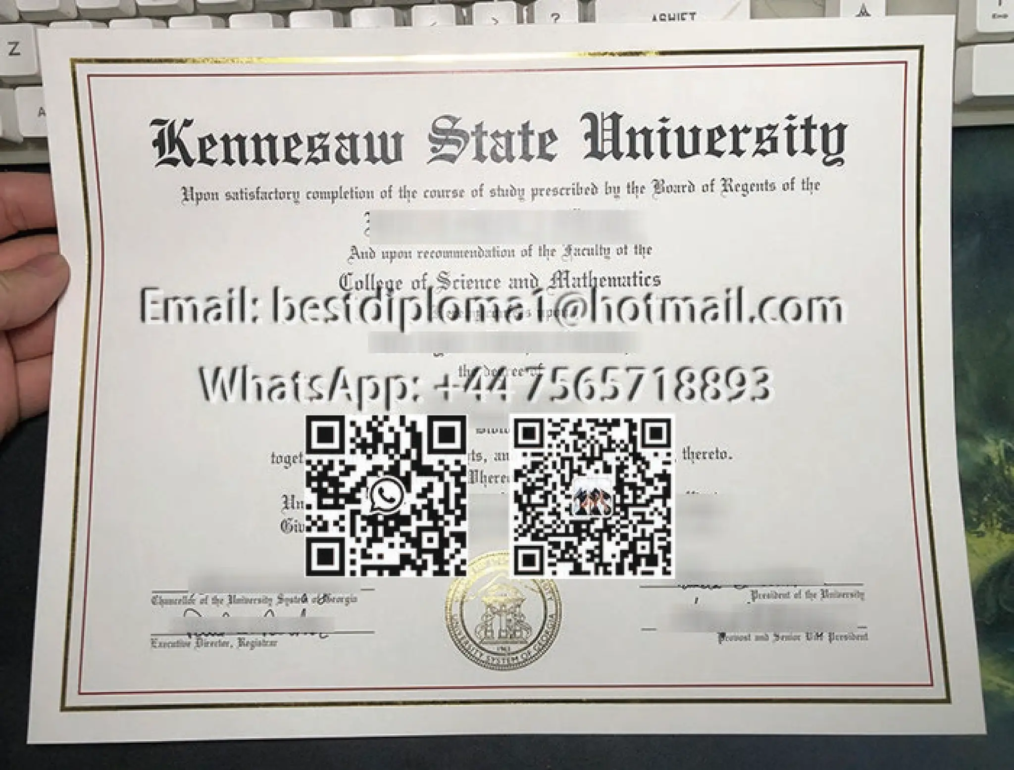 Ways to Buy a Fake KSU Diploma, Fake Kennesaw State University Diploma ...