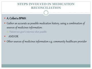 Medication Reconciliation by Kenneth B. DAVID | PPTX