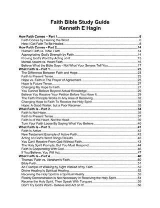 Kenneth e hagin bible faith study guide | DOC