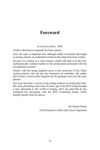 Kenneth lane the economic definition of ore | PDF
