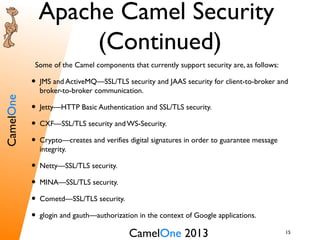 CamelOne 2013 Karaf A-MQ Camel CXF Security | PPT