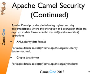 CamelOne 2013 Karaf A-MQ Camel CXF Security | PPT